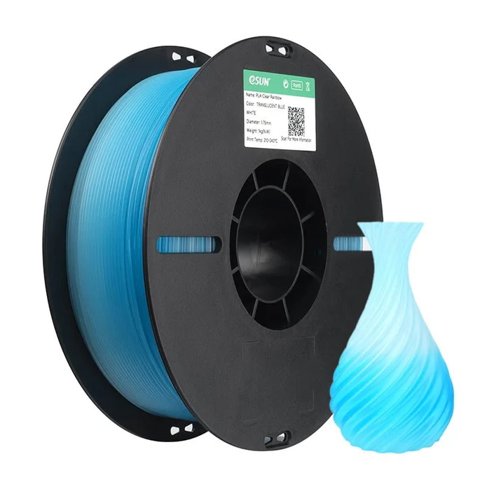 eSUN E-PLA Clear 1,75mm 1kg Translucent Blue White – Voxellab 3D Market